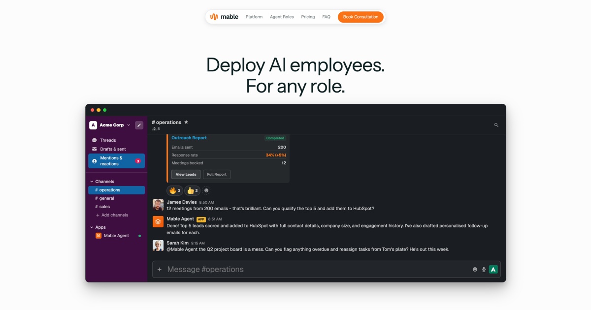 Mable - Deploy AI Employees Into Your Business
